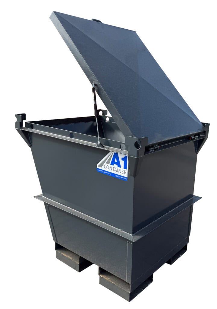 Metallbox - Lagerbox mit Deckel - RAL 7016 Anthrazitgrau | a1-container.de